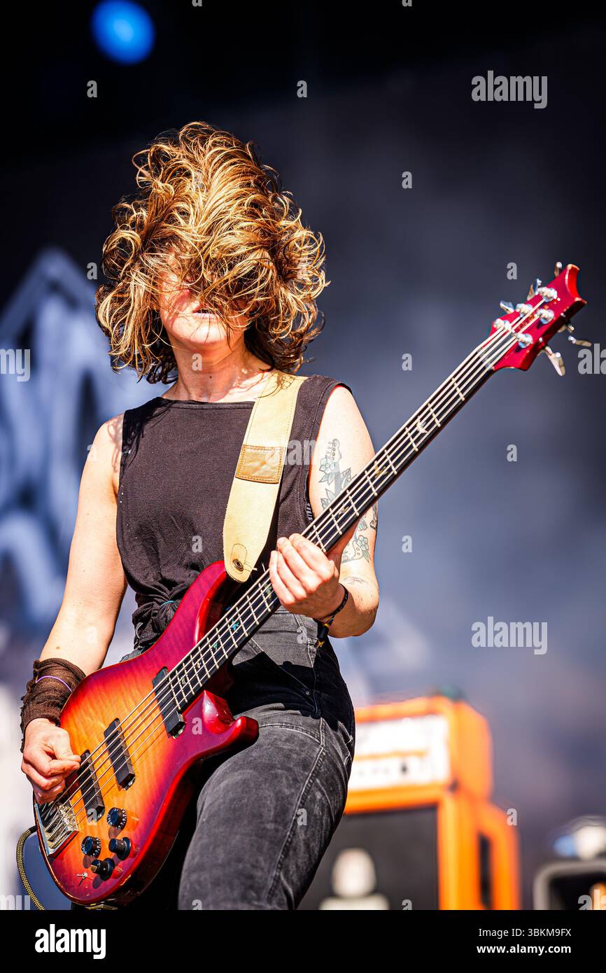 Copenhagen, Denmark. 20th, June 2025. The Norwegian tundra rock band Slomosa performs a live ...