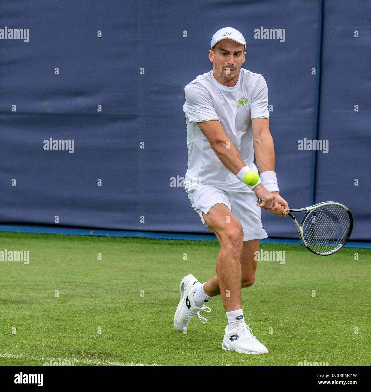 Geoffrey Blancaneaux (FRA) playing in the first qualifying round for ...
