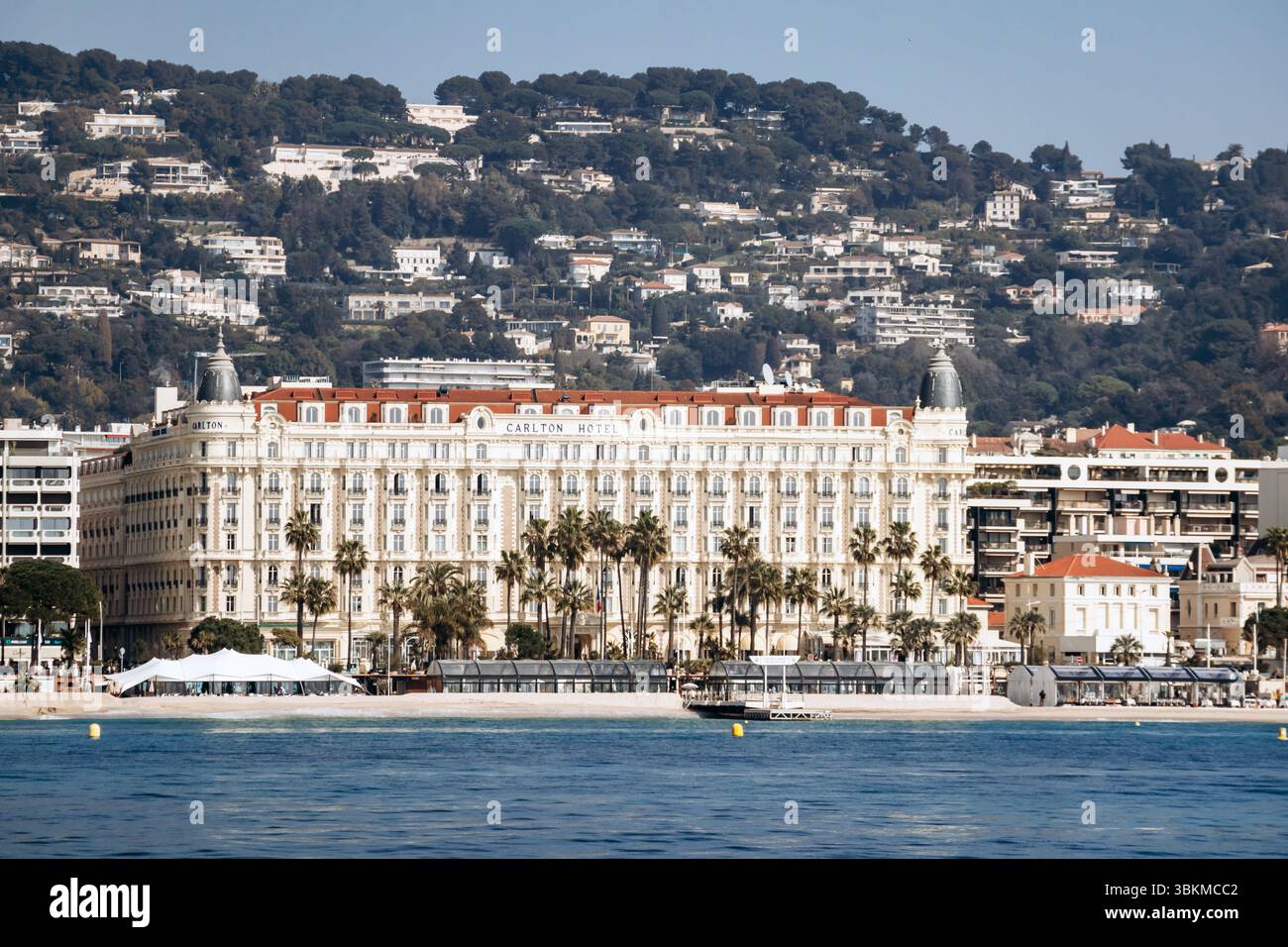 Cannes, France - March 8, 2025: Iconic Carlton Hotel on the Croisette ...