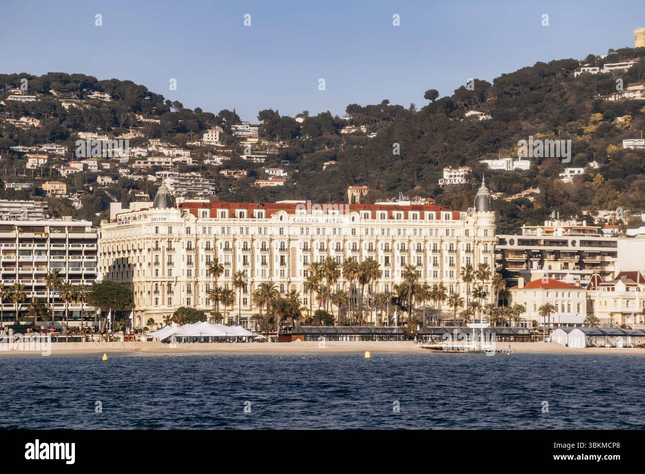 Cannes, France - March 8, 2025: Iconic Carlton Hotel on the Croisette ...