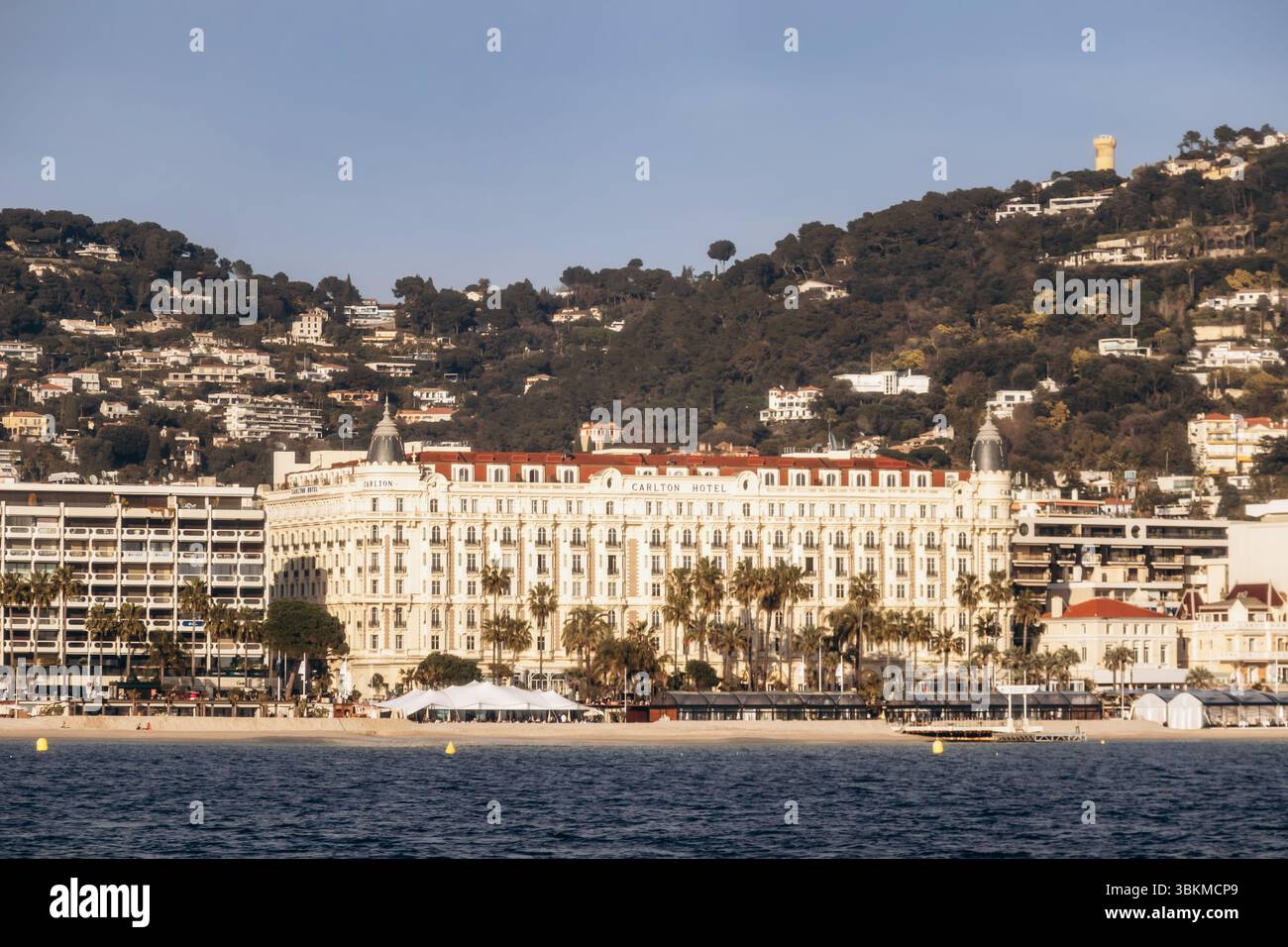 Cannes, France - March 8, 2025: Iconic Carlton Hotel on the Croisette ...
