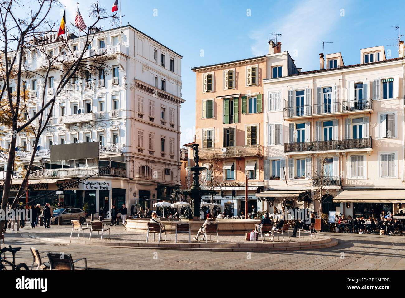Cannes, France - March 8, 2025: Lively square with Splendid Hotel ...