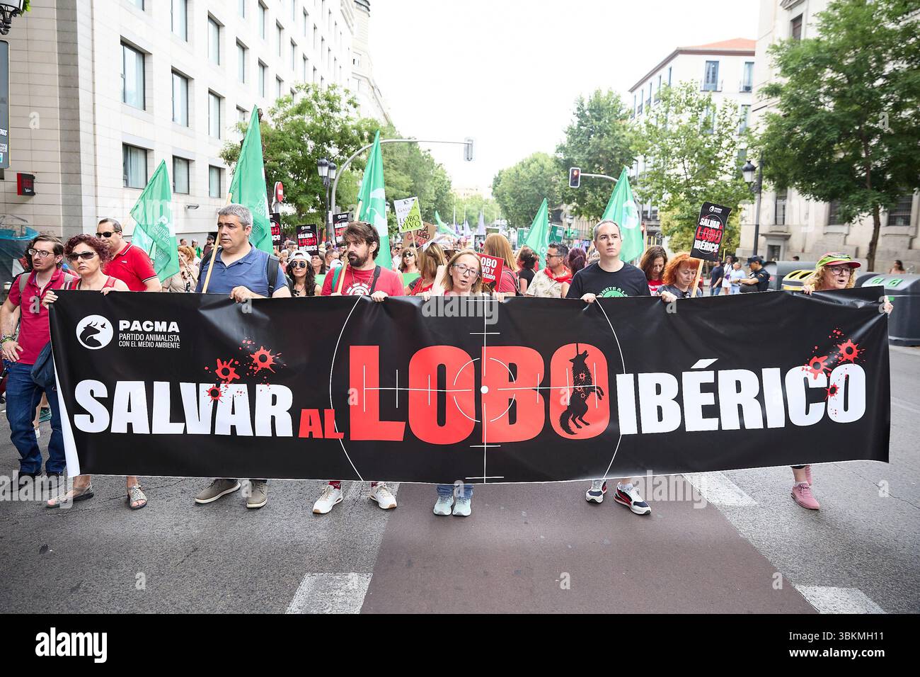 Several people during a new demonstration to demand the protection of ...