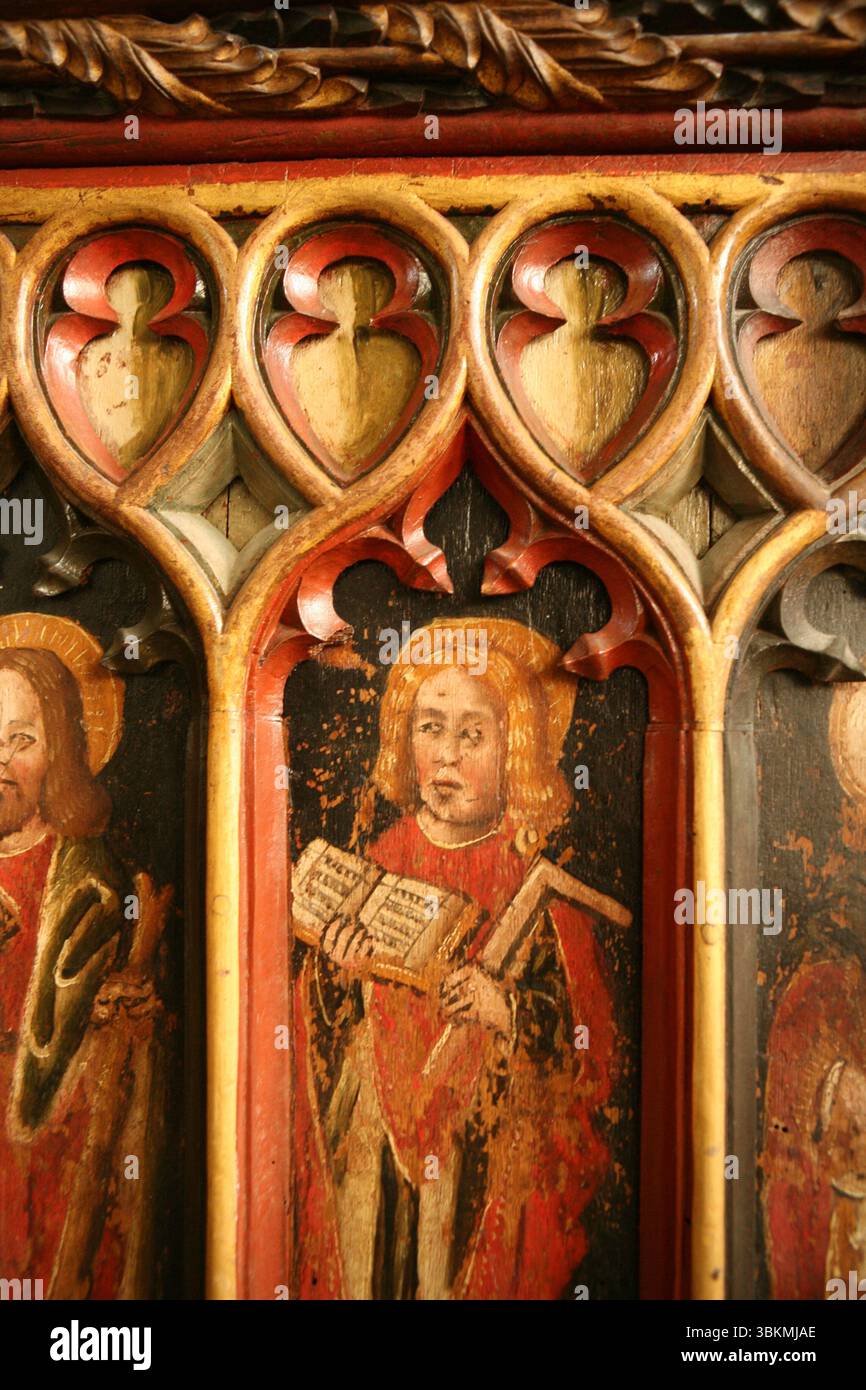 Pre-Reformation Medieval paintings on the rood screen in Torbryan ...