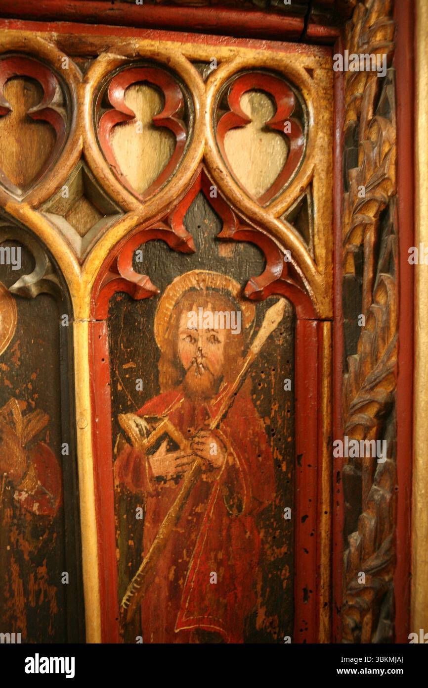 Pre-Reformation Medieval paintings on the rood screen in Torbryan ...