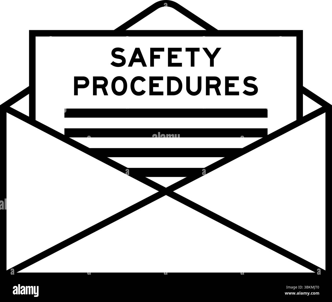 Envelope and letter sign with word safety procedure as the headline ...