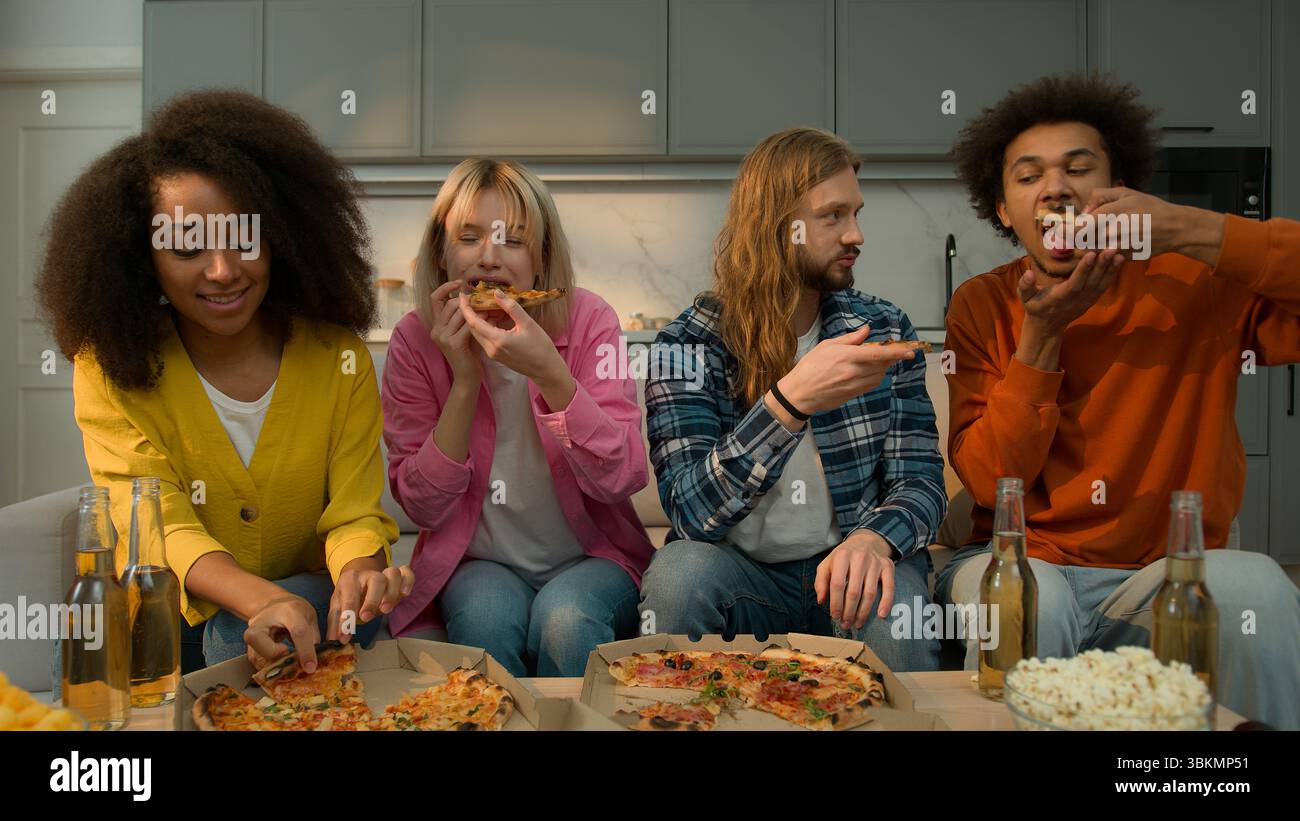 Multiracial four people multiethnic friends African American buddies ...