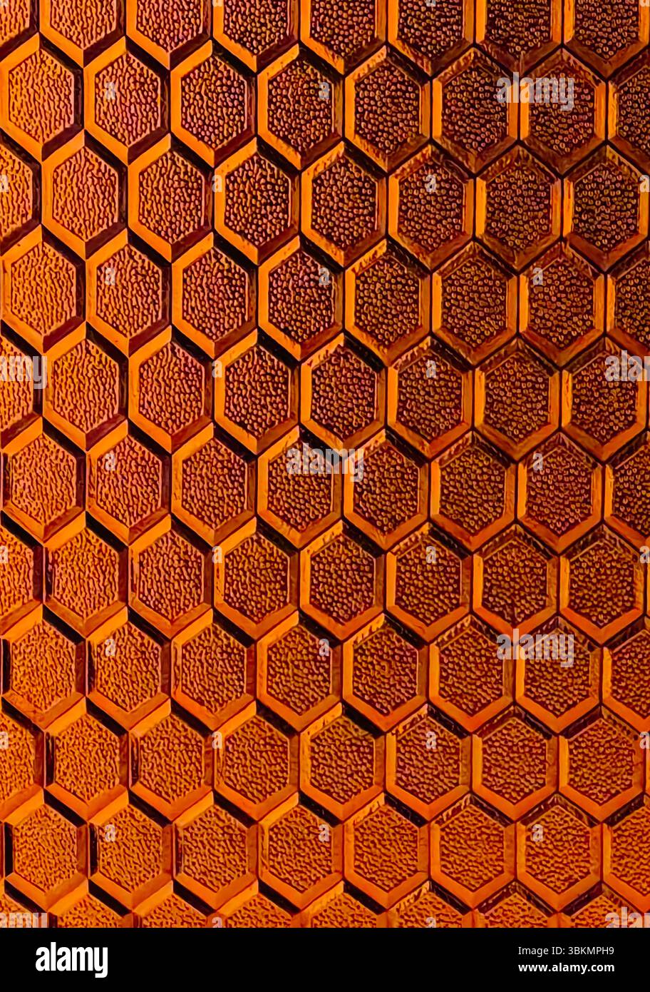 Abstract Hive Frame with Grid Glass Structure – Close-Up Door Detail ...