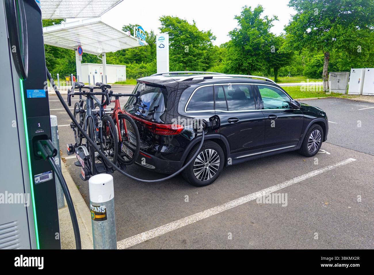 Electric car charging points in Belgium, EVs, charging station Stock Photo - Alamy