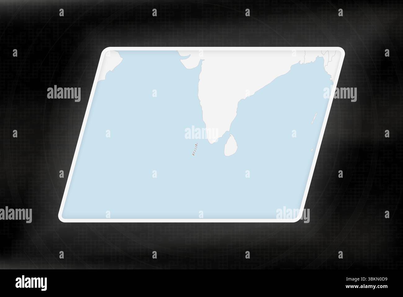 Maldives Highlighted in Flag Colors on Geographic Map. Modern Map on a ...