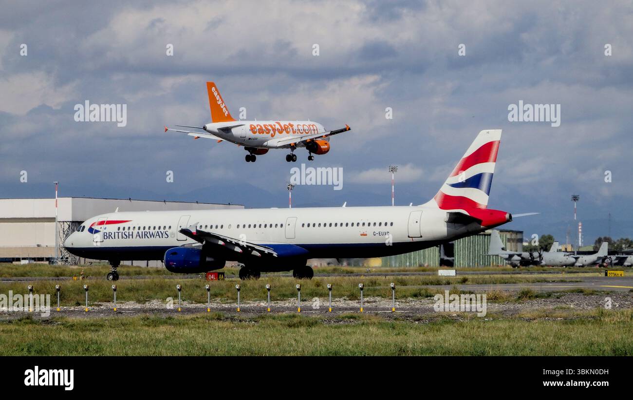 A British Airways’ flight waiting for take off clearance at Pisa ...