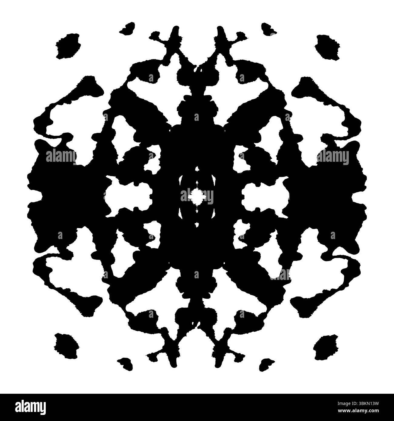 Rorschach black abstract splash. Ink symmetrical hand brushed design ...