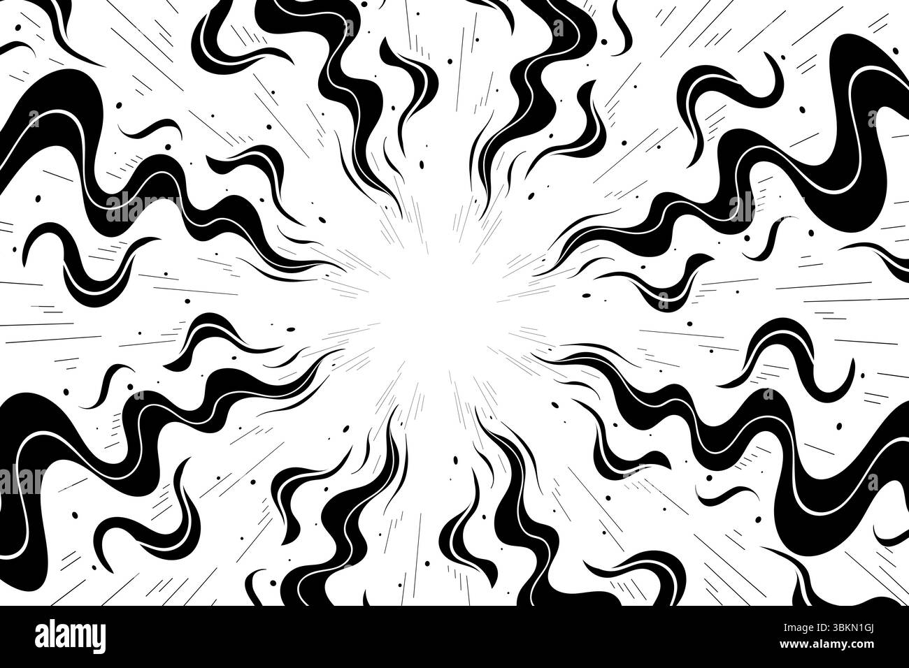 Comic book speed black lines background. Radial design for comic books ...