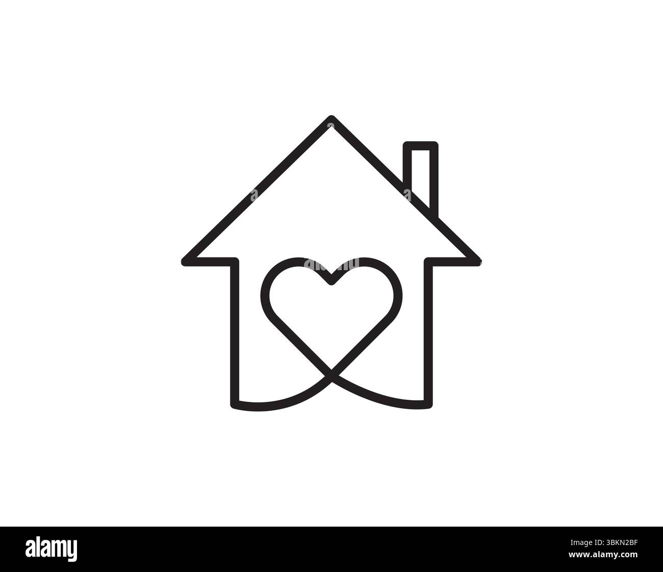 The Love Home icon combines a heart and house symbol, representing ...