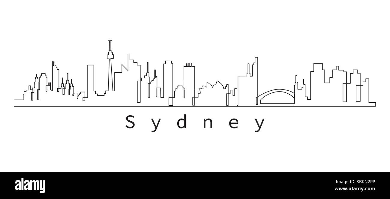 line art Sidney architecture line skyline illustration. Linear vector ...