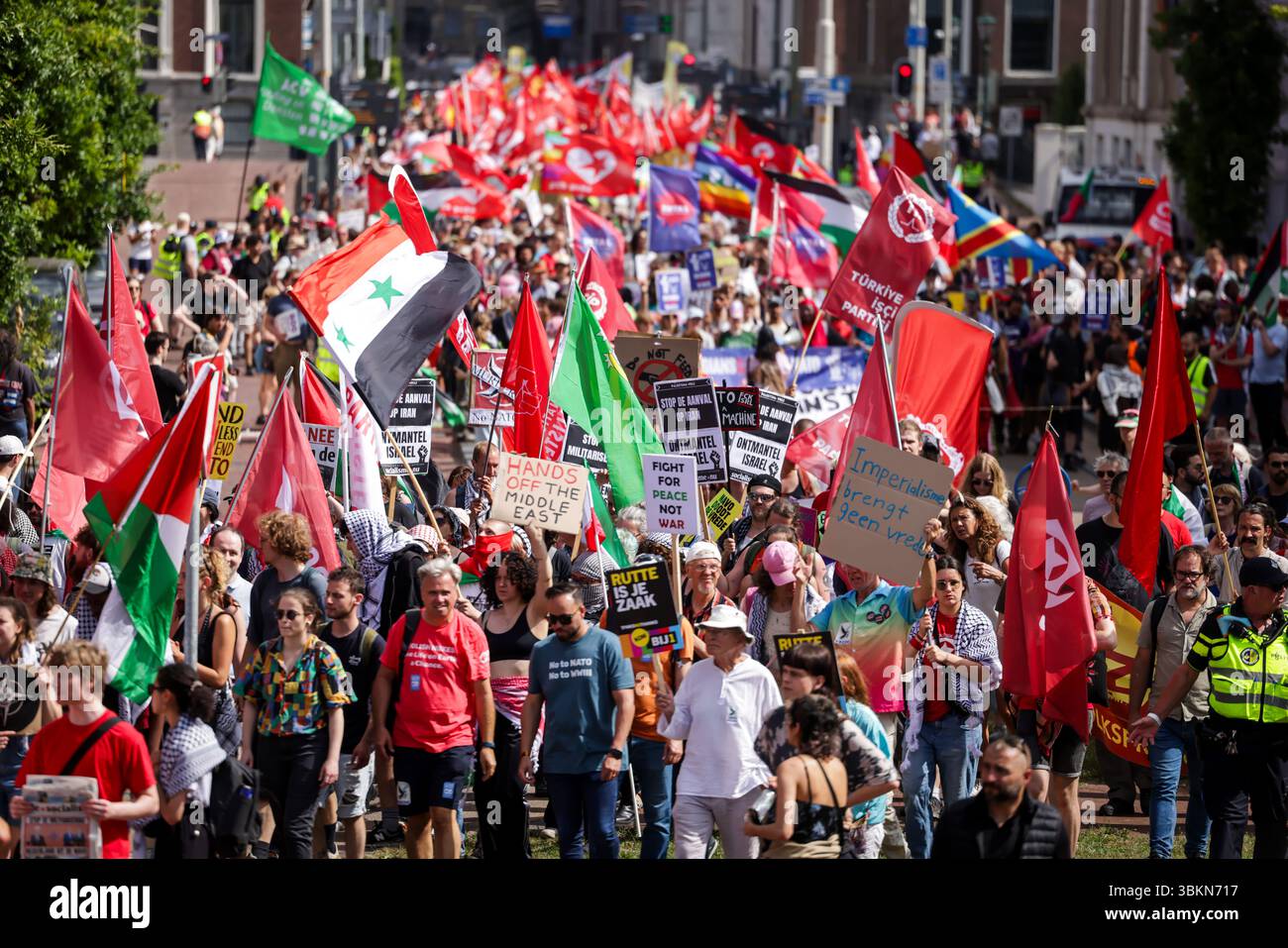 The Hague, Netherlands. 22nd June, 2025. THE HAGUE - Demonstrators ...