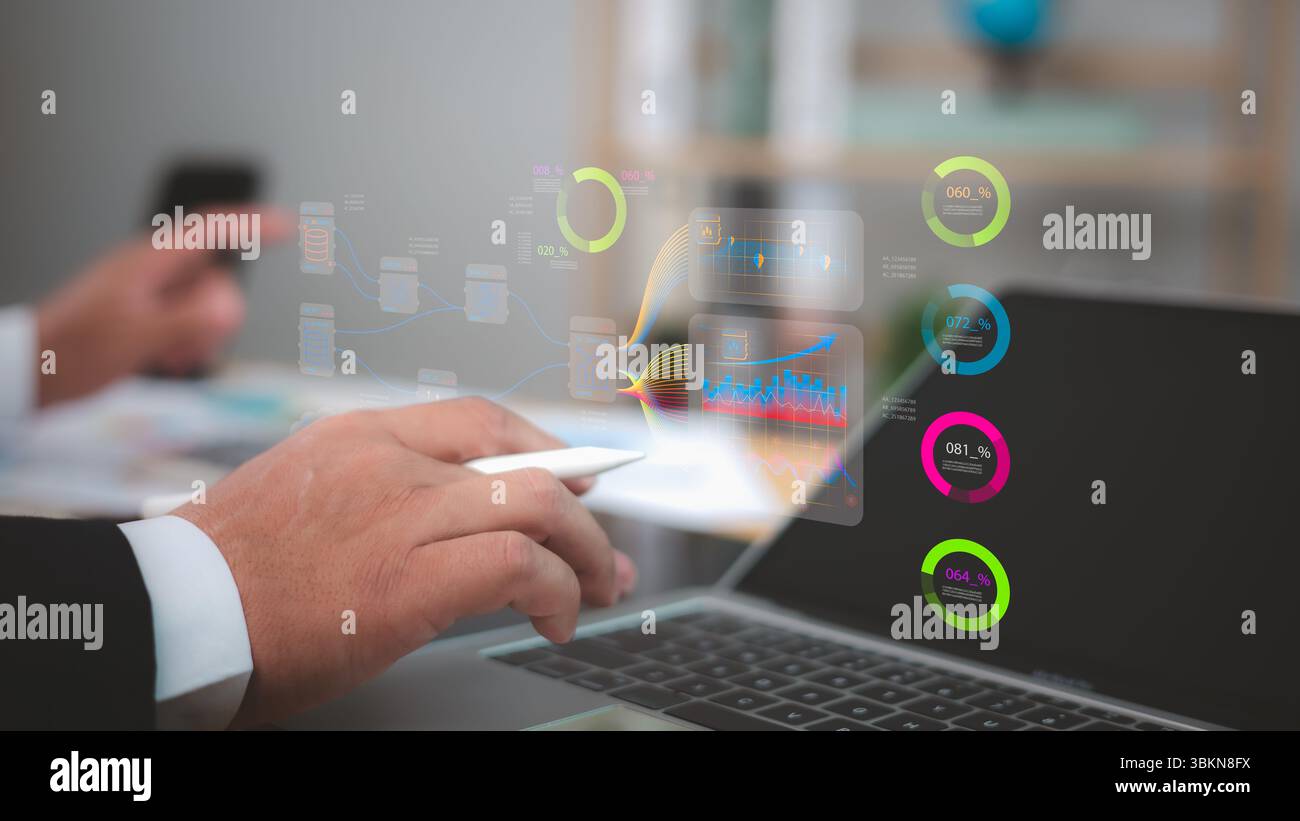 Digital data visualizations graphs hi-res stock photography and images ...