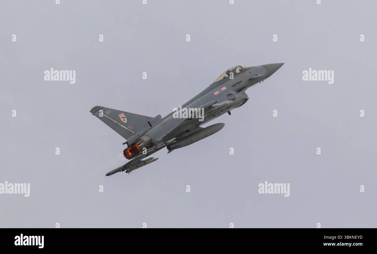 Duxford, Cambridgeshire, UK. 22nd Jun 2025. An RAF Eurofighter Typhoon ...