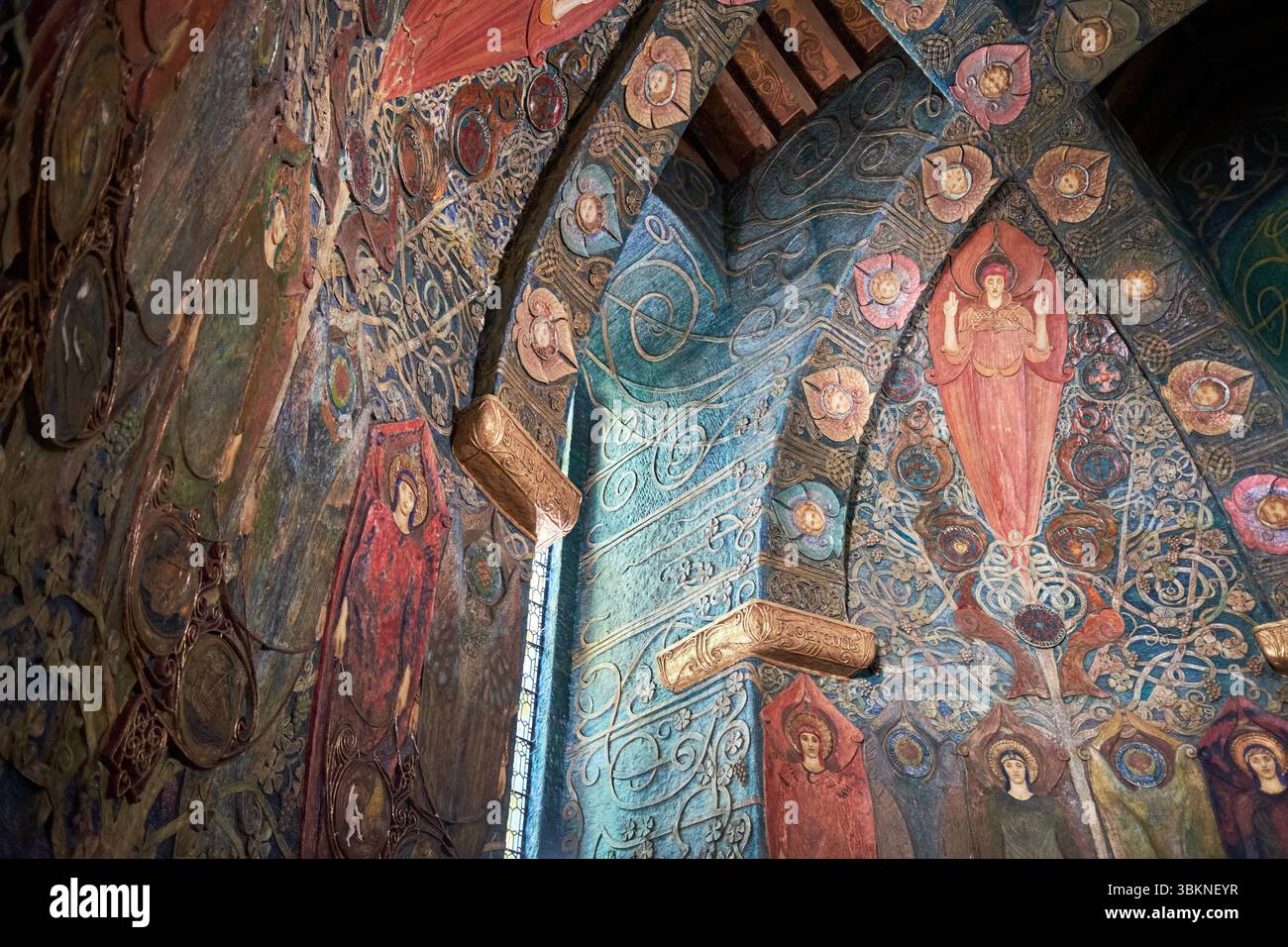 The terracotta Watts Cemetery Chapel in the grounds of Compton cemetery ...
