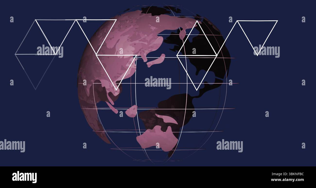 Semi transparent wireframe globe rotating hi-res stock photography and ...