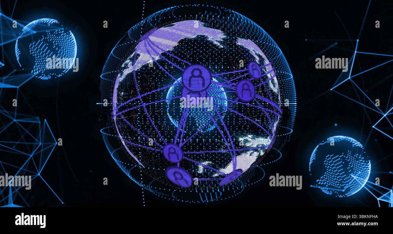 Digital icons network connections overlay hi-res stock photography and images - Alamy