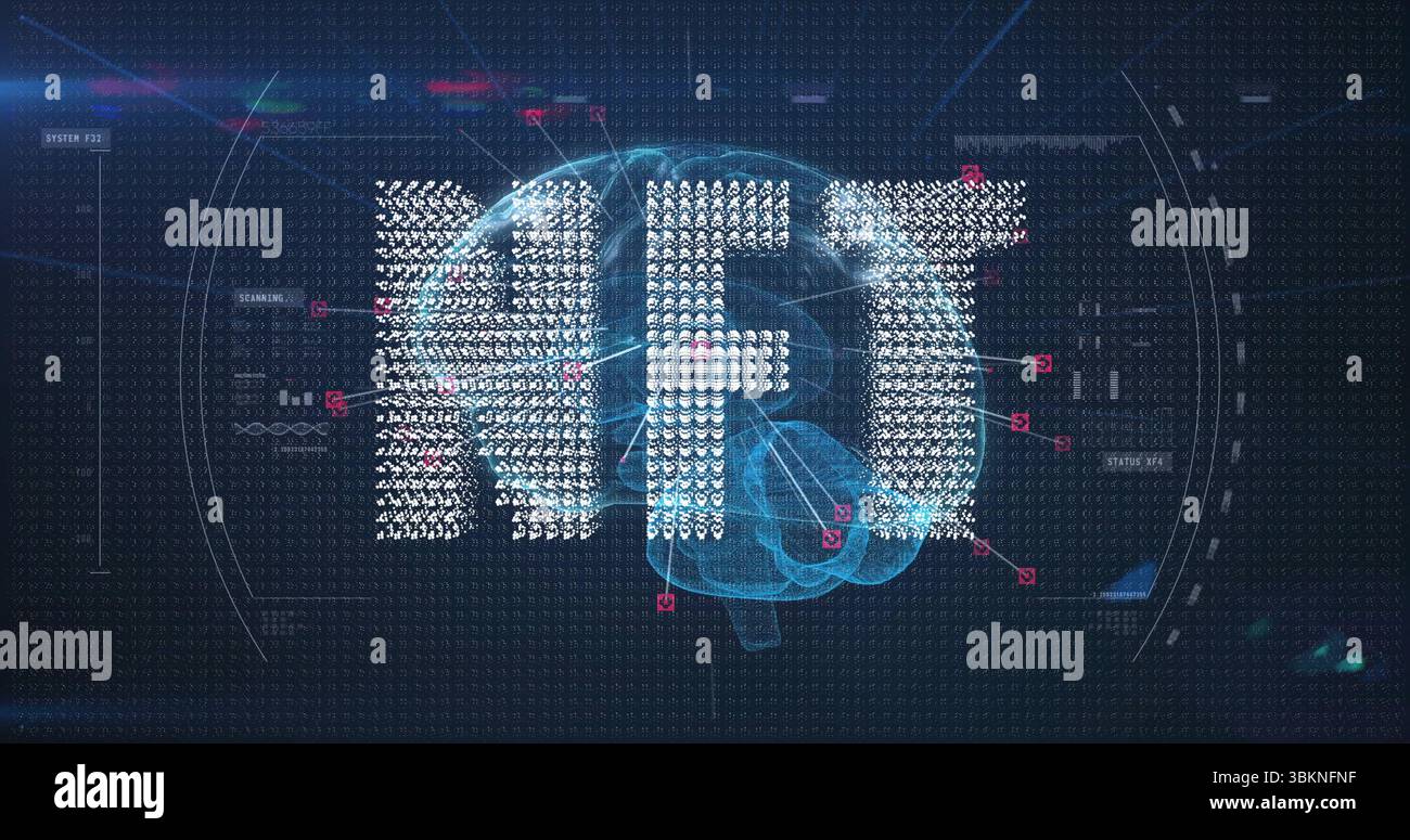 Animation digital brain over 3d hi-res stock photography and images - Alamy