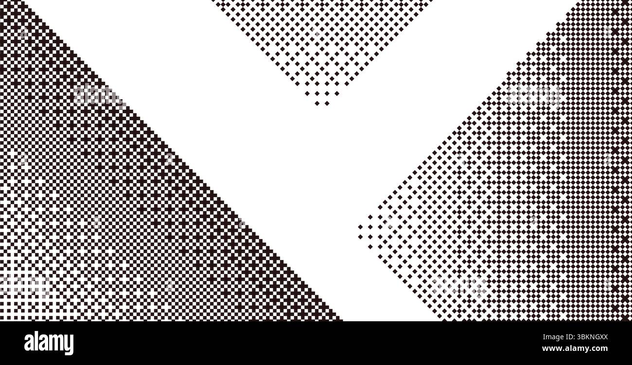 Pixel halftone background. 8 bit pattern bitmap dither effect. Black and white graphic gradient ...