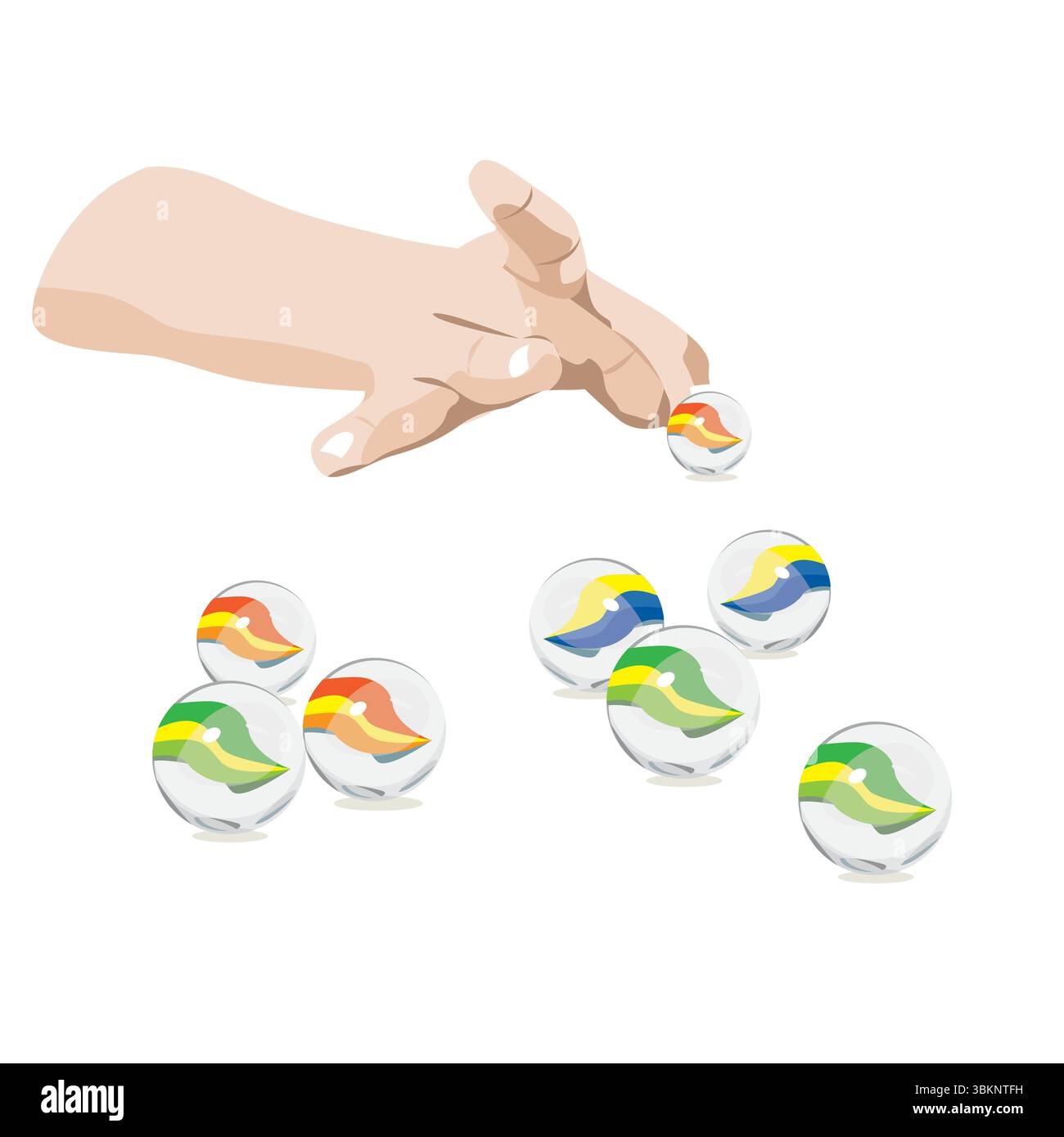 Vector illustration of Malaysian traditional game, Guli Stock Vector ...