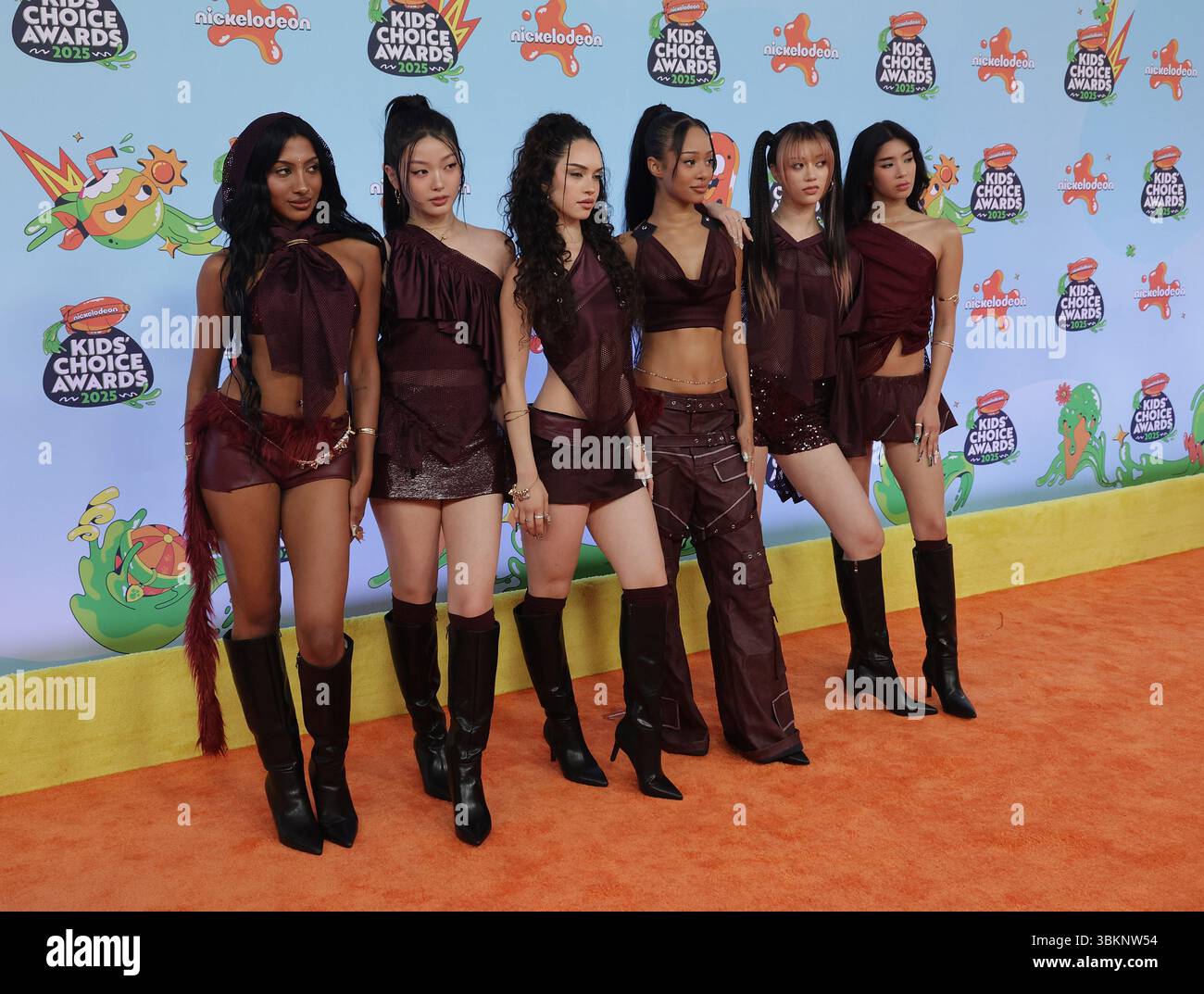 Lara Raj, Yoonchae, Daniela, Manon, Megan and Sophia of KATSEYE attend ...