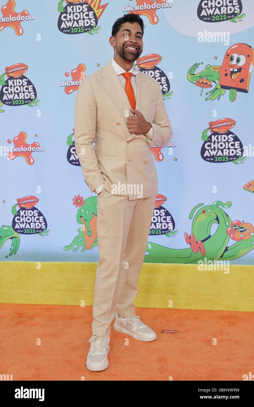 Dhar Mann attends the 2025 Nickelodeon Kids' Choice Awards at Barker ...