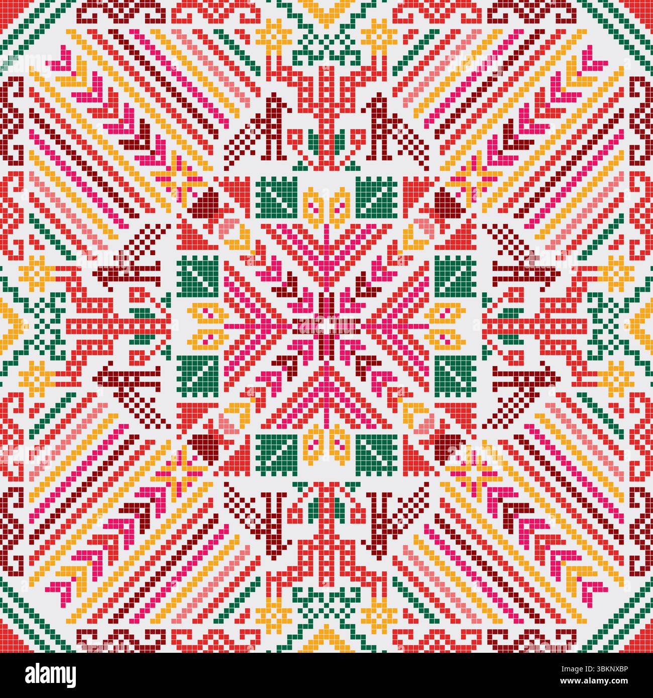 Seamless vector pattern with traditional Mexican Teenek Huastek ...