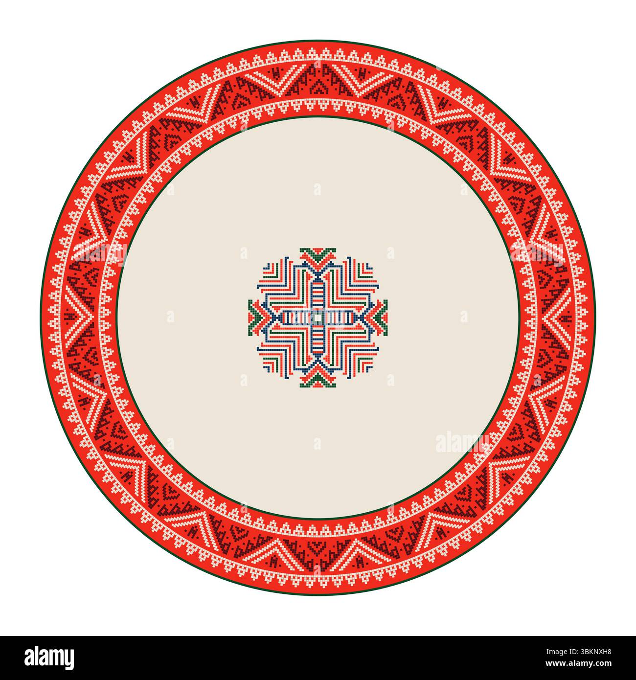 Traditional Mexican Teenek Huastec embroidery design element over white ...