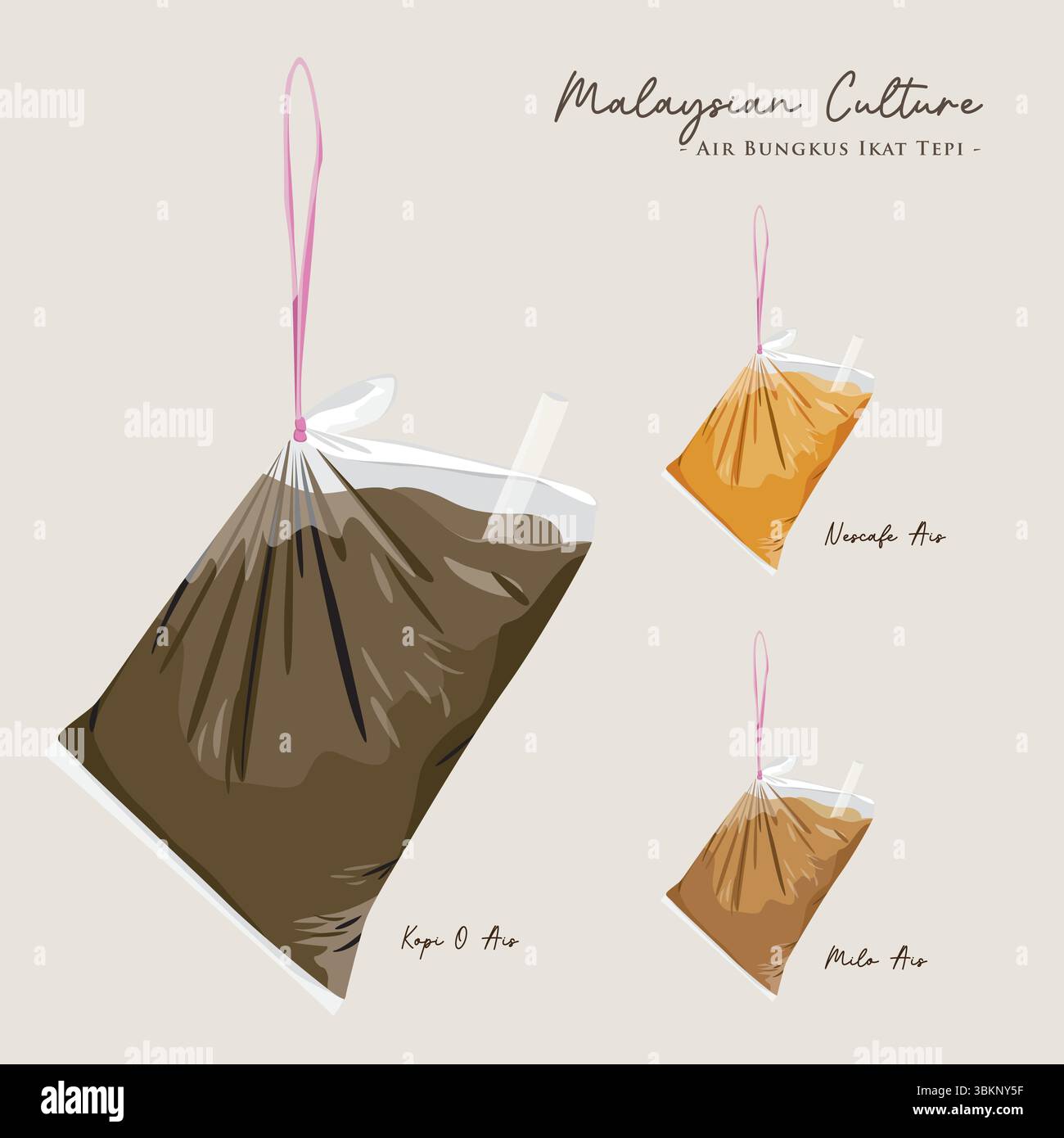 Hand drawn vector of Ikat Tepi collection. Malaysian famous drinks ...
