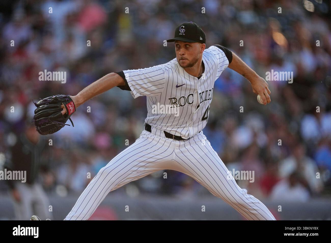 Colorado Rockies starting pitcher Carson Palmquist (45) in the first ...