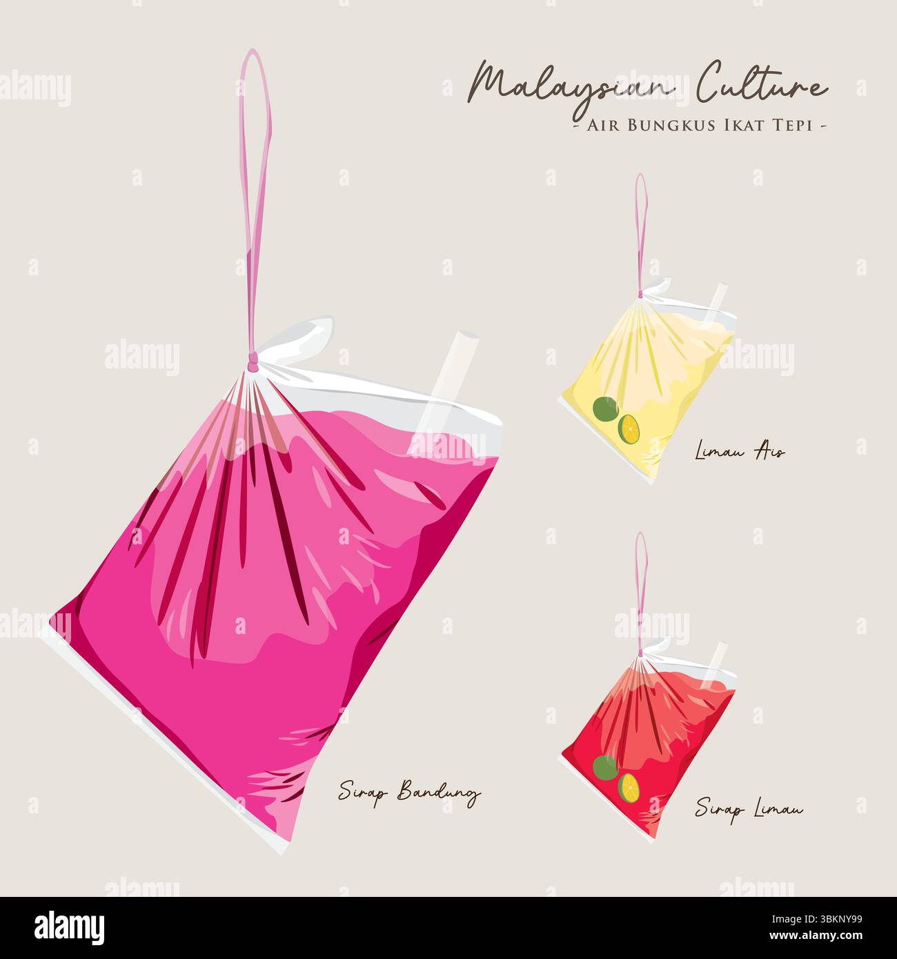 Hand drawn vector of Ikat Tepi collection. Malaysian famous drinks ...