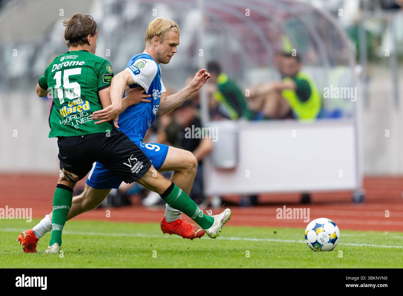 Uddevalla, Sverige. 22nd June, 2025. 250622 Varbergs Jesper Jonasson ...