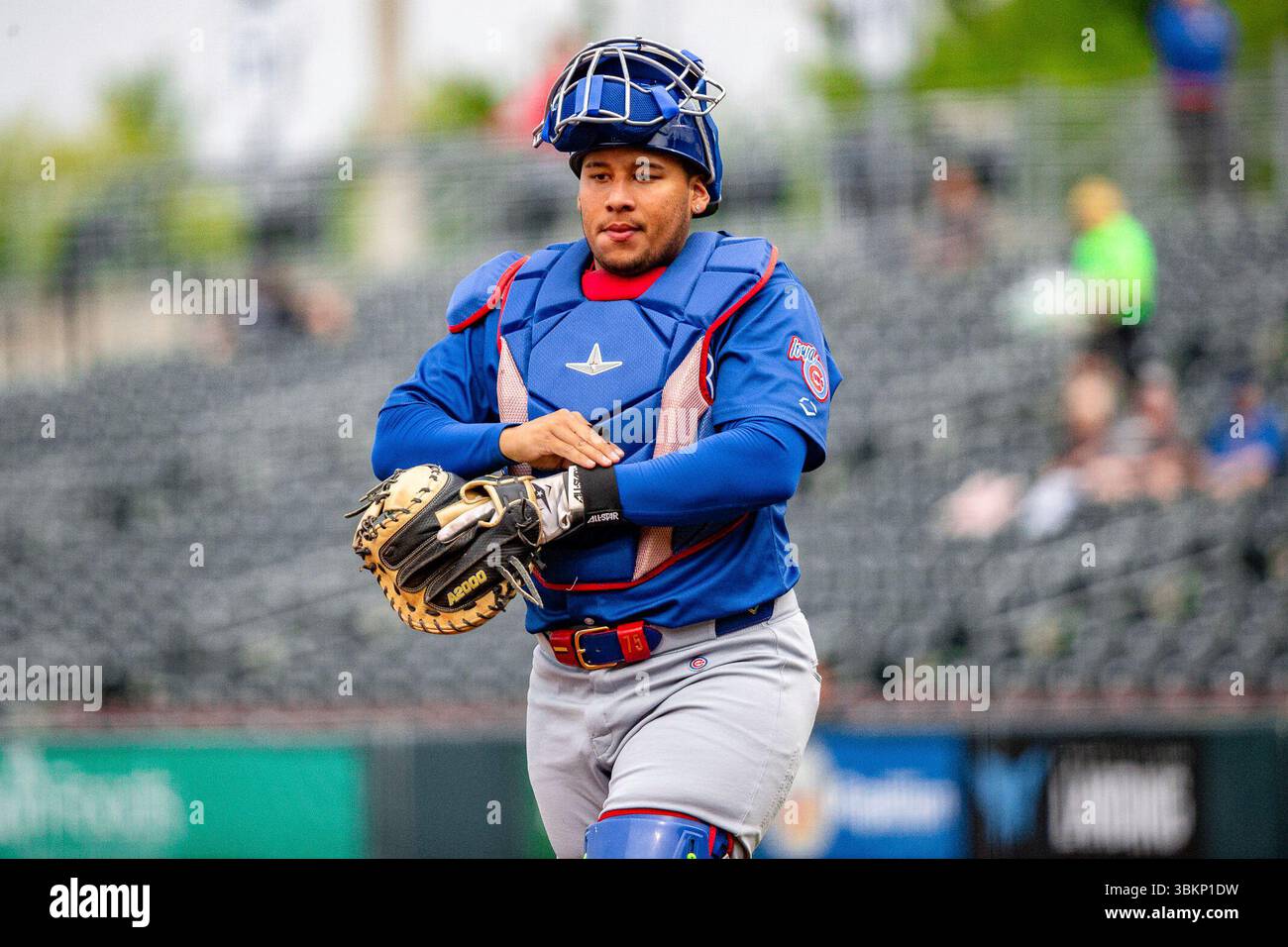 June 04, 2025 - Omaha, NE U.S. - Iowa Cubs catcher MoisÃ©s Ballesteros ...