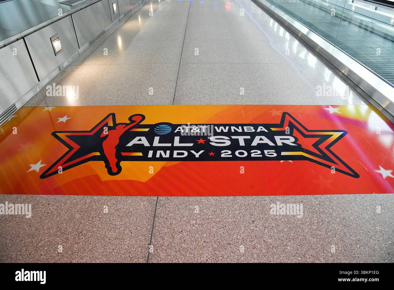 INDIANAPOLIS, IN - JUNE 17: A general view of signage with the 2025 ...