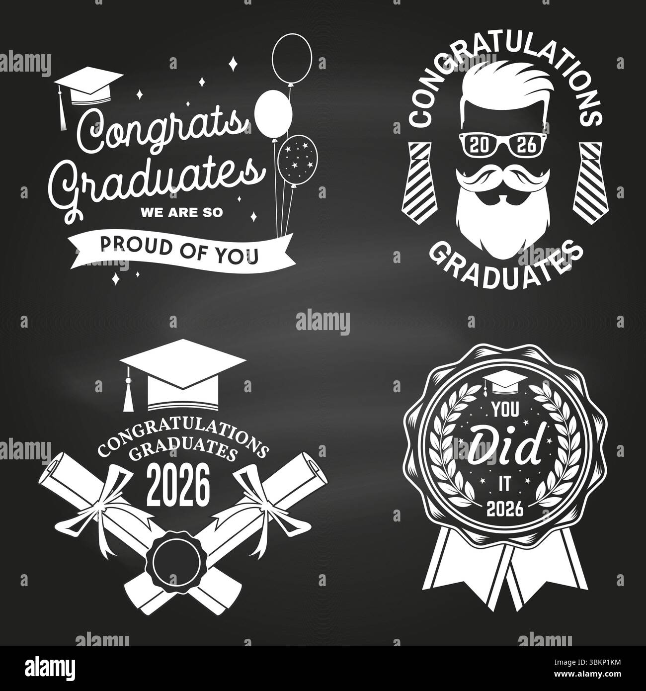 Set of posters and banners for class of 2026 graduation on the ...