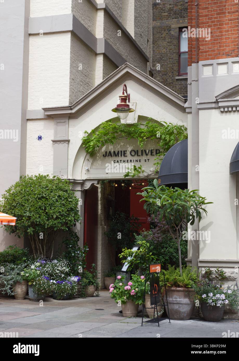 Entrance to the Jamie Oliver restaurant on Catherine Street, Covent ...