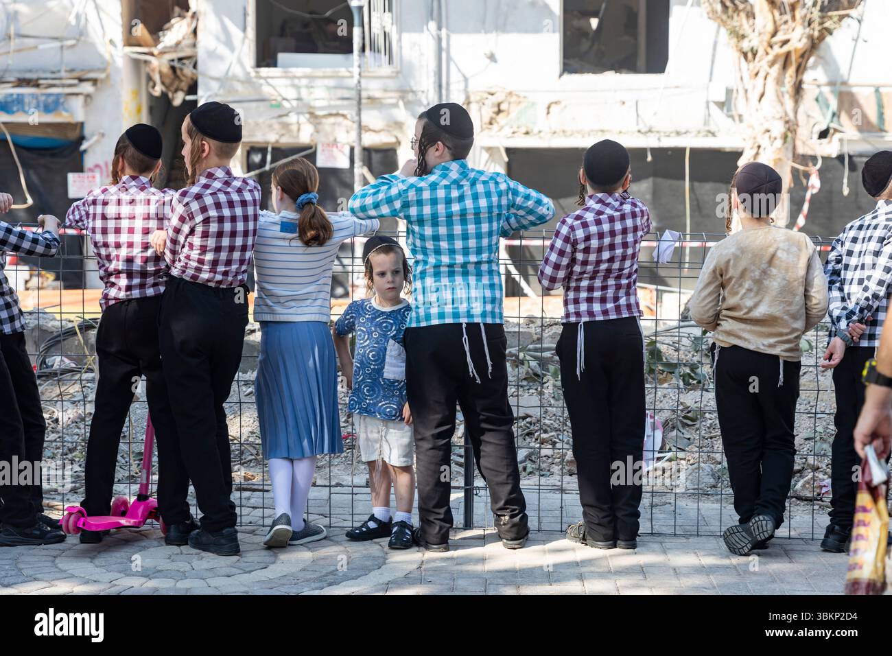Haifa, Israel, 22 June 2025 A Group of Jewish Children Looking at a ...