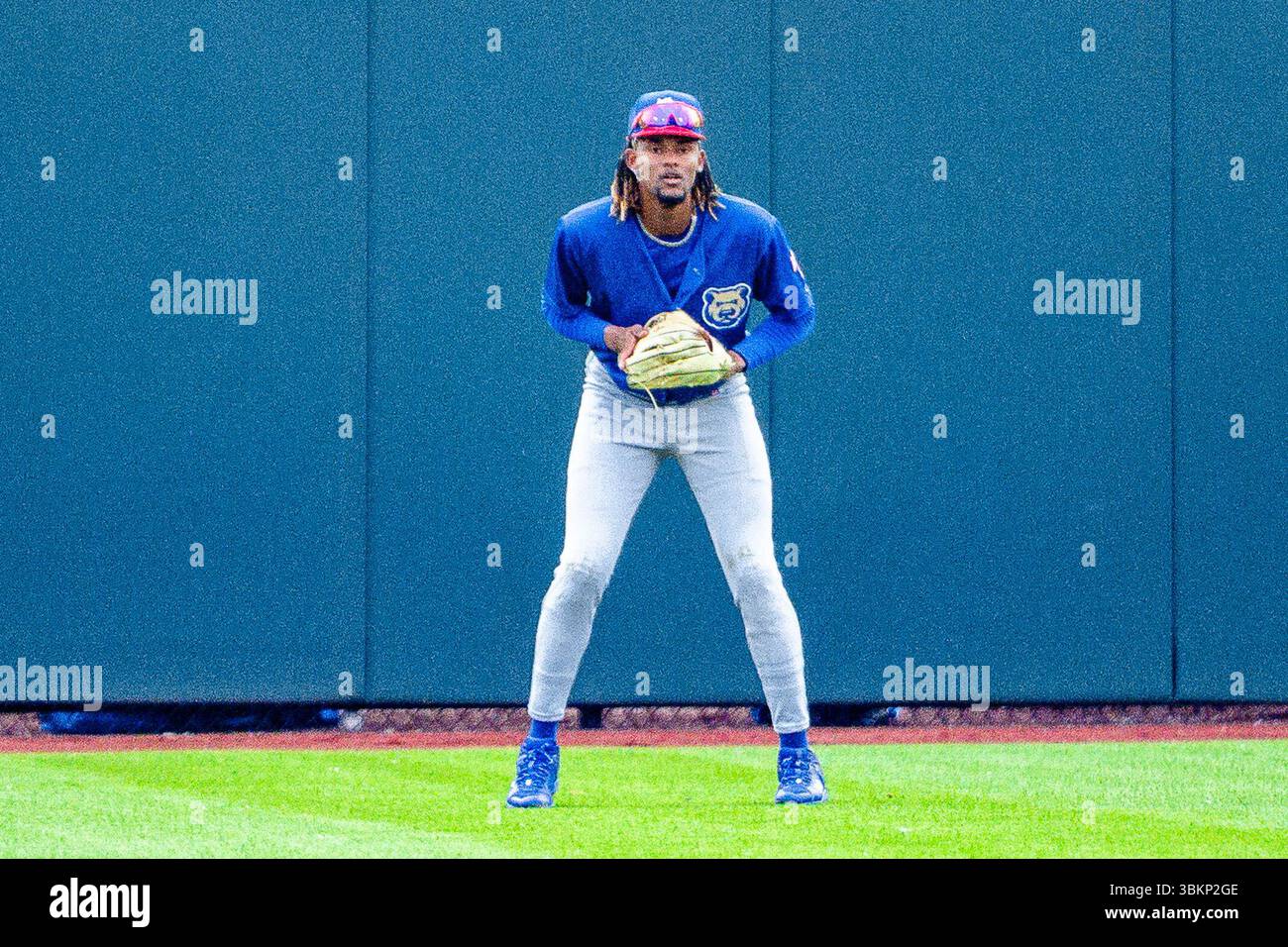 June 04, 2025 - Omaha, NE U.S. - Iowa Cubs center fielder Kevin ...