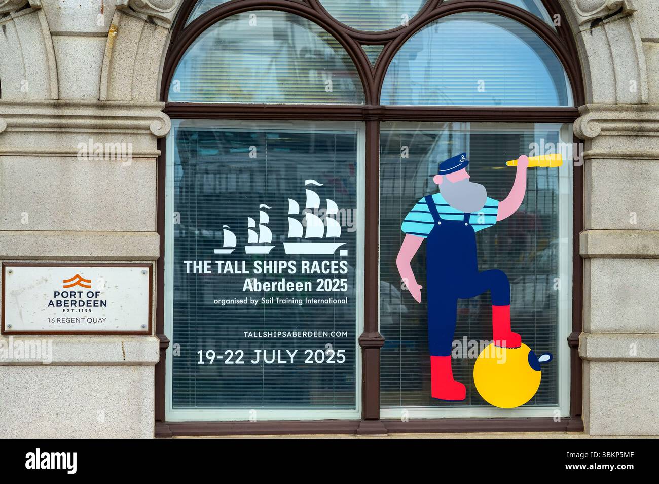 Signage advertising The Tall Ships Races in Aberdeen on the 19th to ...