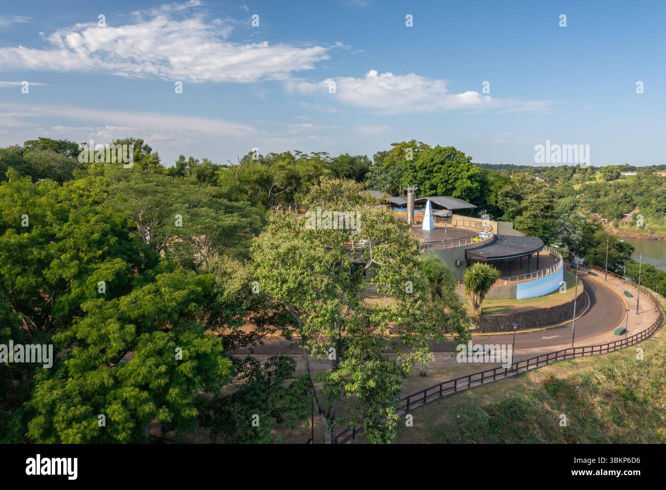 Aerial view of the Three Borders Landmark in Misiones, Argentina Stock ...