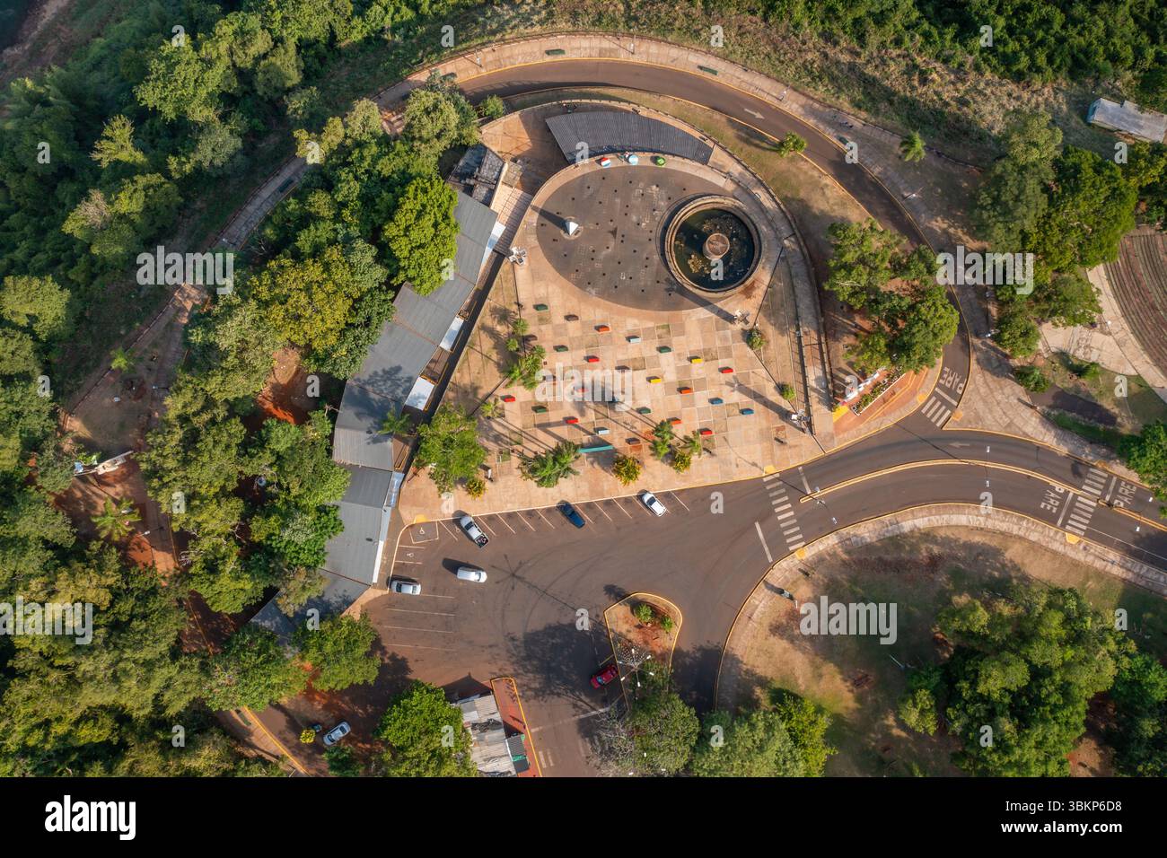 Zenith view of the Three Borders Landmark in Misiones, Argentina Stock ...