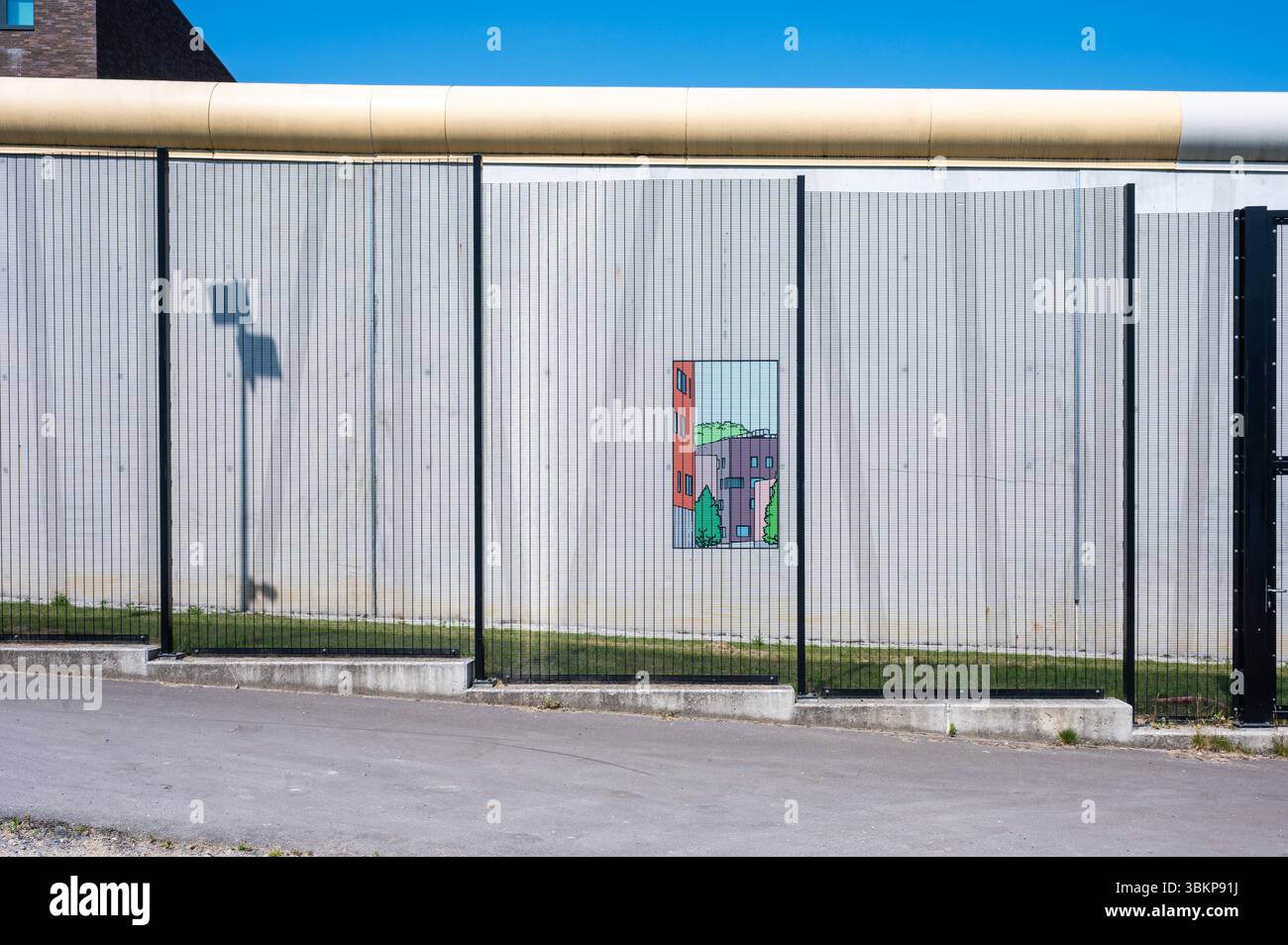 Safety wall at the prison of Haren, a new penitentiary institution ...