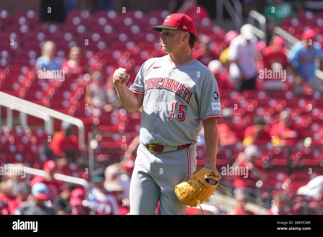 Cincinnati Reds relief pitcher Emilio Pagan celebrates the final out of ...