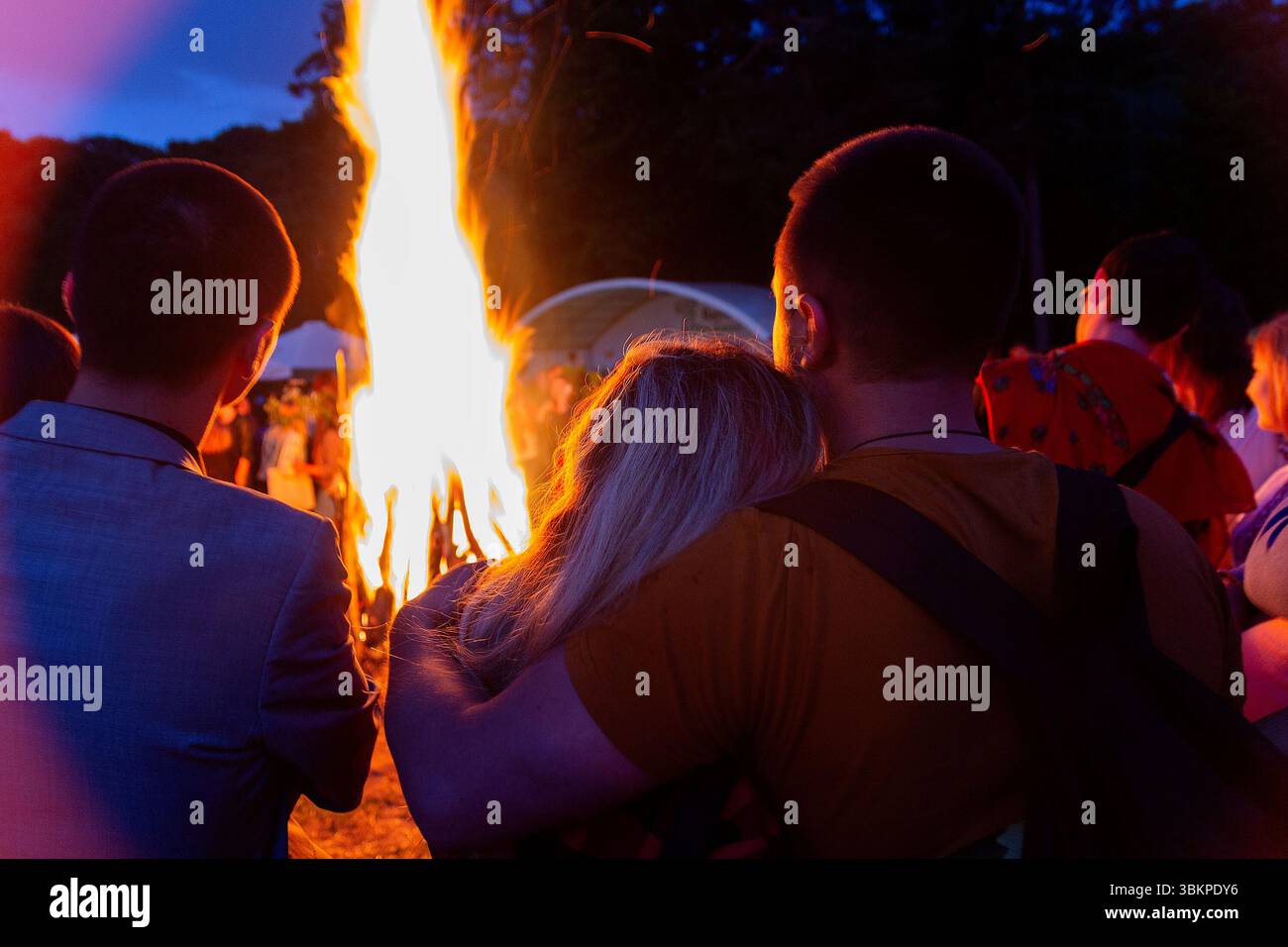 People near bonfire ivan kupala hi-res stock photography and images - Alamy
