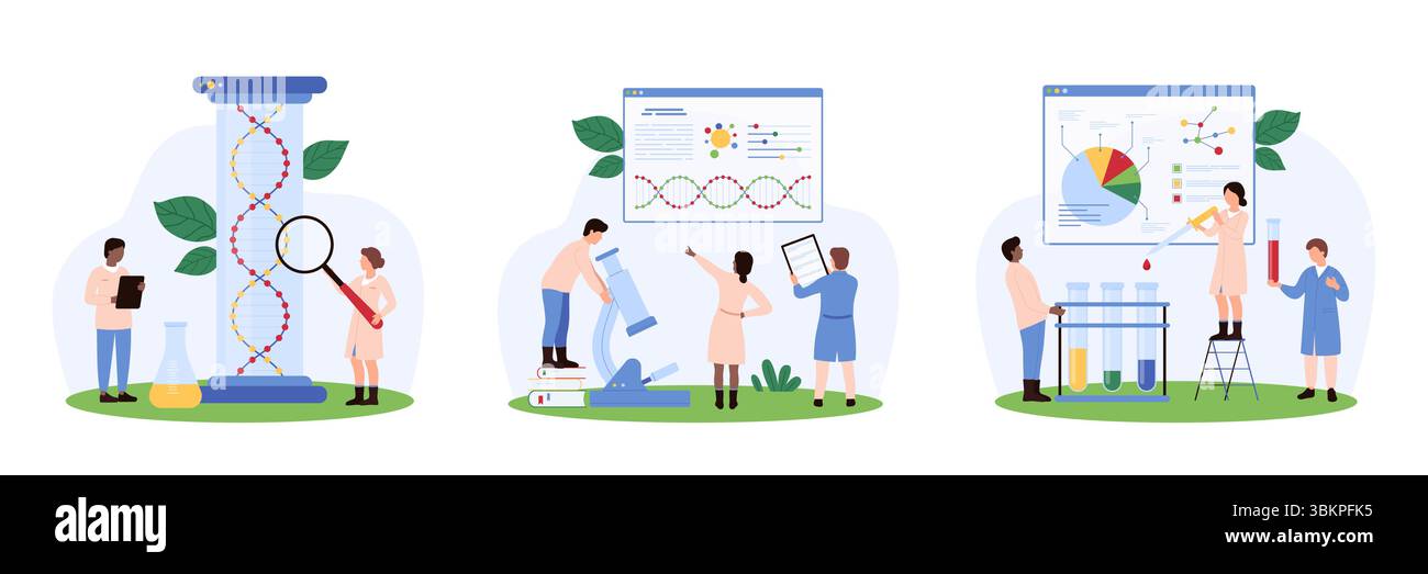 Genetic code development, chemical research in laboratory, science ...