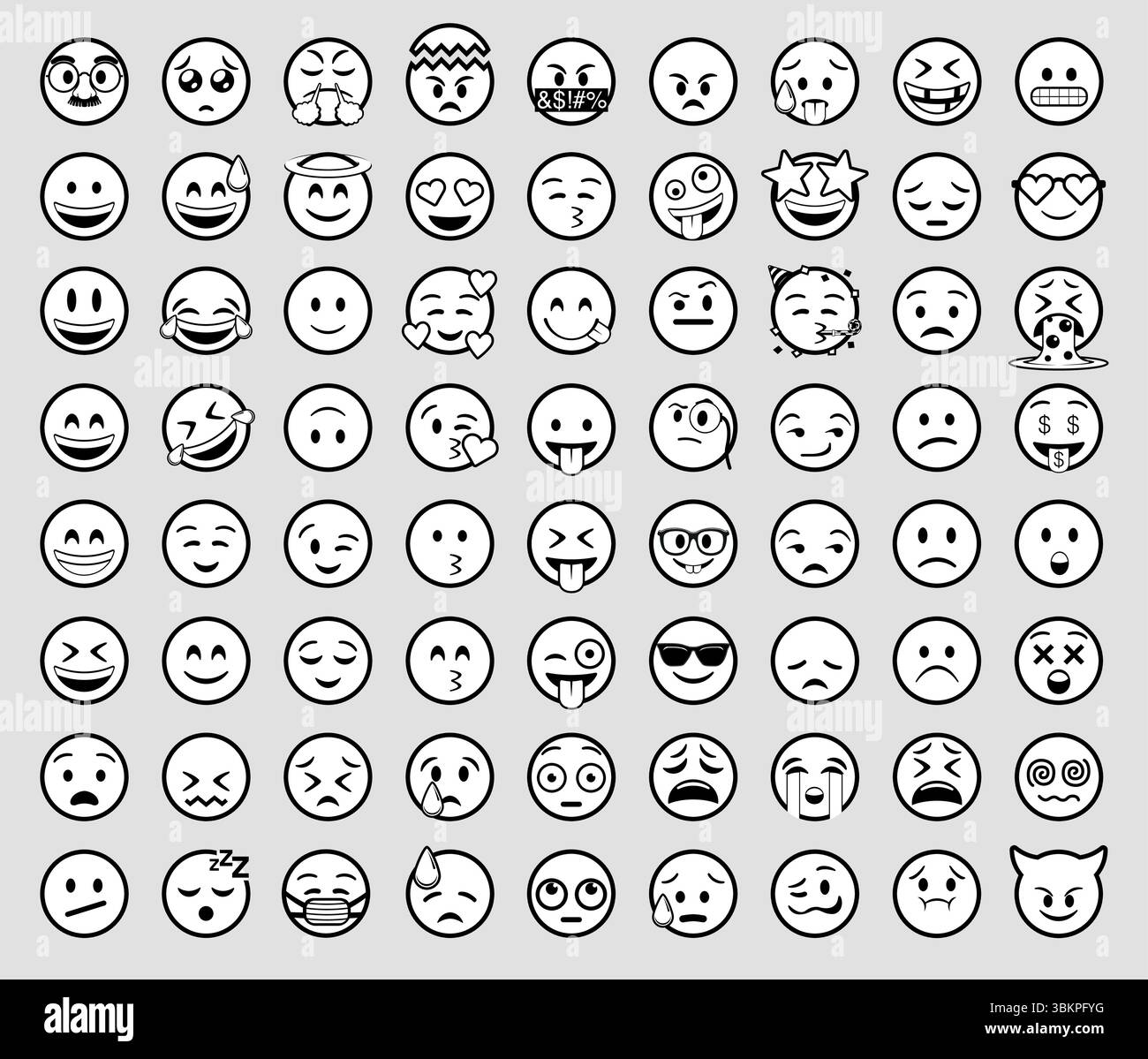 Emoticon sick happy Black and White Stock Photos & Images - Alamy